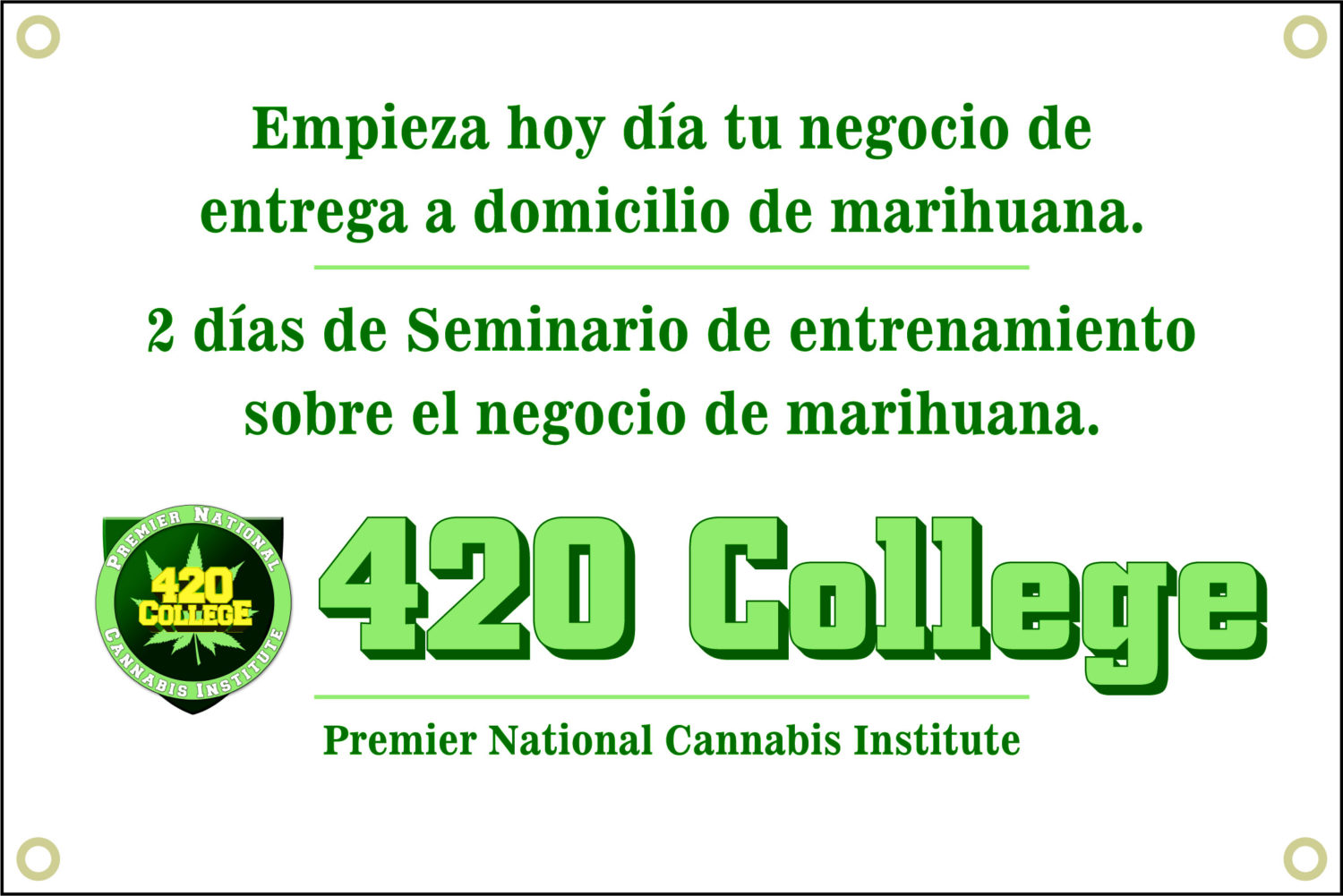 Seminarios de Negocios de Cannabis | 420 College